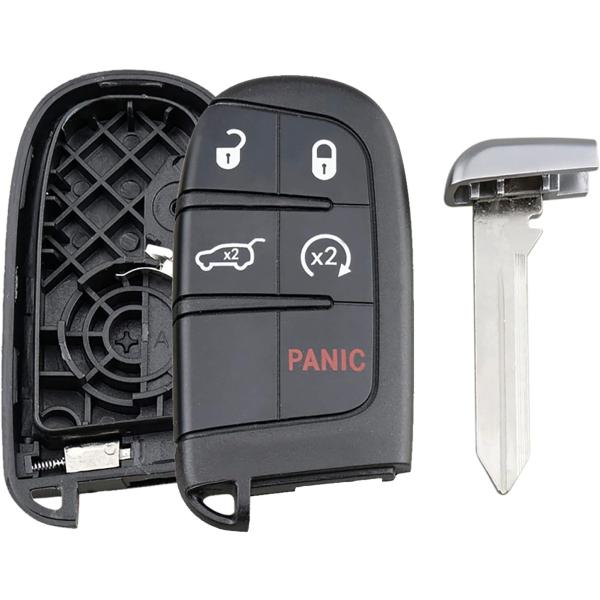 商品名TOP-VIGOR カーキーフォブシェルケース ブラック M3N-40821302 未切断キーシェルケース ジープ グランドチェロキー コンパス レネゲード フィアット500L用 Dodge Charger Journey Chall...