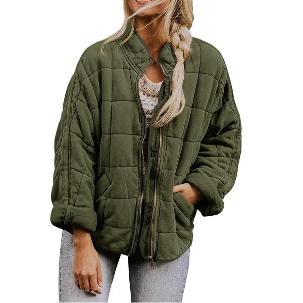 商品名:  Generic Winter Coats for Women Casual Lightweight Dolman Quilted Jackets Oversized Long Sleeve Full Zip Up Puffer ...