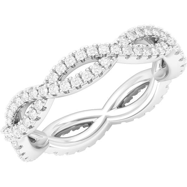 商品名THELANDA スターリングシルバー フルインフィニティ ツイスト 模造ダイヤモンドまたは本物のモアッサナイト エタニティリング 結婚指輪 マッチングリング, シルバー スターリングシルバー シルバー スターリングシルバー。 模造ダ...