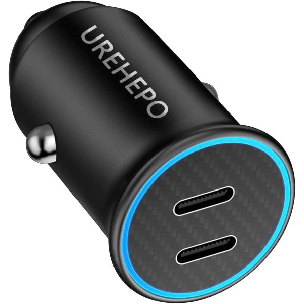 商品名UREHEPO USB C カーチャージャー 40W PD デュアルポート 高速充電 カーアダプター Type C コンパクトカーチャージャー iPhone 14 13 12 11 Pro Max iPad Pro Samsung G...