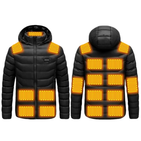 商品名:  Heated Coat for Women Men USB 19 Heat Zones Electric Heated Jackets Long Sleeve Black Hooded Coat (XL)ブランド: Generi...