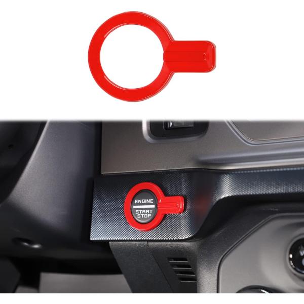 商品名HTHE for Ford Bronco Center Console Engine Start Button Ring Cover Compatible with Ford Bronco 2021 2022+ 2Door 4Door...