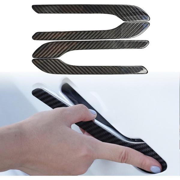 商品名yhcdsea Tesla Model 3 Y リアルカーボンファイバードアハンドル 装飾保護カバー 4ピース/セット Tesla Model 3 Model Yアクセサリー用 (明るいカーボンファイバー)yhcdsea Tesla ...