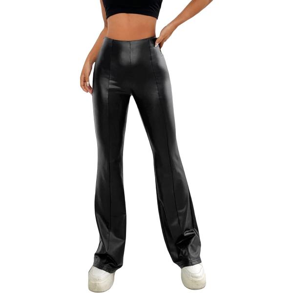 商品名WDIRARA Women's High Waisted Faux Leather Flare Leg Bell Bottom Solid Bootleg Pants Black Lブランド：WDIRARA商品サイズ：Large高さ：...