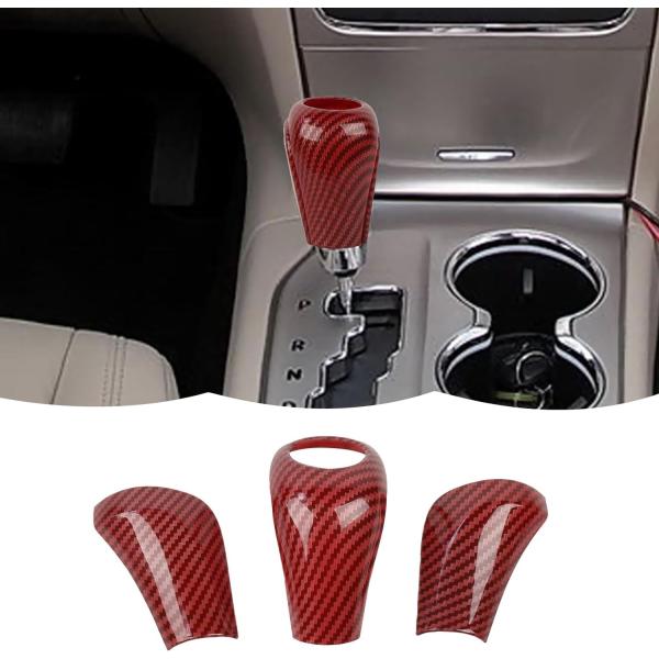 商品名RT-TCZ Gear Shift Knob Cover Trim Decorative Interior Accessories for Jeep Grand Cherokee 2011-2013,Red Carbon Fiberブ...