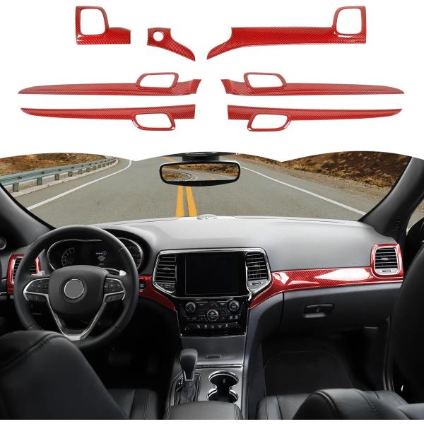 商品名RT-TCZ Center Console Dashboard Panel Trim Inner Door Handle Cover Interior Trim Kit Decor Accessories for Jeep Grand...