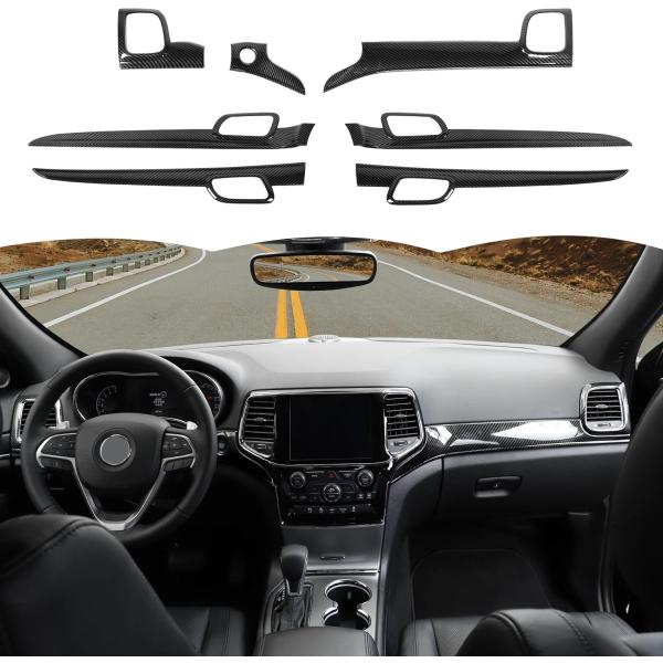 商品名RT-TCZ Carbon Fiber Center Console Dashboard Panel Trim Inner Door Handle Cover Interior Trim Kit Decor Accessories f...