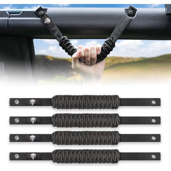 商品名Miytsya ロールバーグラブハンドル 2個パック 2021 2022 フォード ブロンコ用 フォードグリップハンドル スカルデザイン フォードブロンコ 2021 2022 インテリアアクセサリー (ブラック)Miytsya Pac...