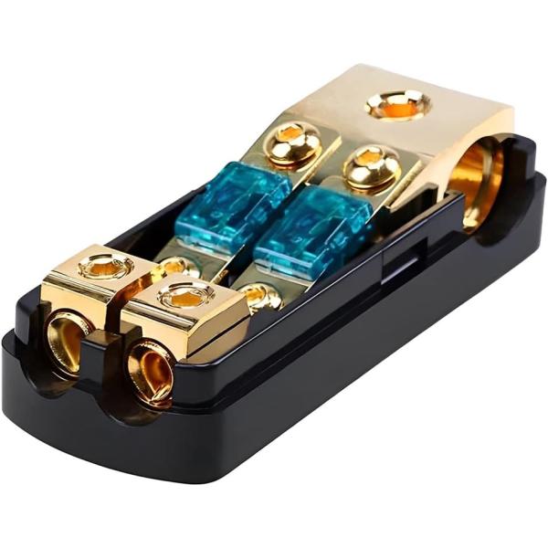 商品名AFS ヒューズホルダー 分配ブロック ミニANLヒューズホルダー HiFi 自動ヒューズホルダー 60アンペア 融解可能サポート 亜鉛合金 2ウェイ/3ウェイ分ブロック 車 ボート オーディオステレオアンプ用 (2ウェイ)AFS F...