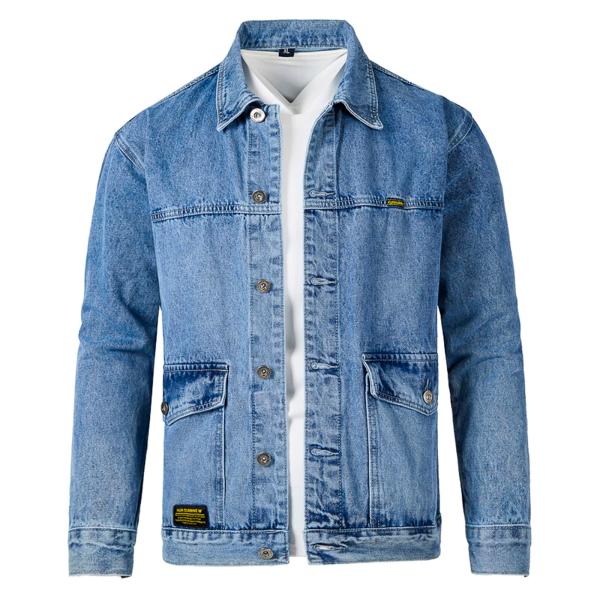 商品名:  Jean Jacket for Men, Distressed Denim Jacket Men's Button Down Denim Jacket Trucker Jean Coat Denim Jacket for Men...