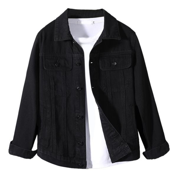 商品名:  Jean Jacket for Men, Distressed Denim Jacket Men's Button Down Denim Jacket Lightweight Trucker Jean Coat Denim Ja...