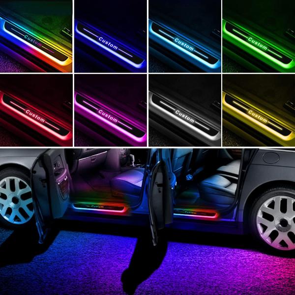 商品名YANF LED Car Door Sill Lights, Custom Real Waterproof Wireless Auto-Sensing Colorful Car Door Sill Light for Plastic ...