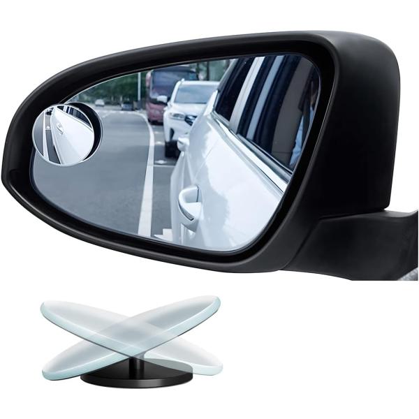 商品名Car Blind Spot Mirror, 2"" Round HD Glass Frameless Convex Rear View Mirrors, 2pcs 360°Rotatable Convex Rear View Mir...