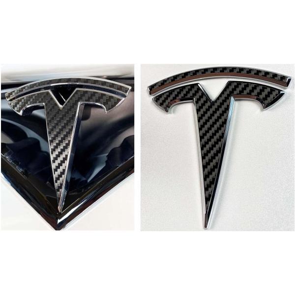 商品名カスタムカットグラフィックロゴデカールラップ Tesla Model X用 4枚セット カーボンファイバーブラックCustom Cut Graphics Logo Decal Wrap for Tesla Model X, 4 pc-...