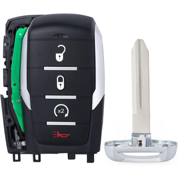 商品名Aichiyu 交換用キーレスエントリースマートリモートキーフォブ Dodge Ram 1500 2019 2020 2021 2022 2023 4ボタン Ask 434Mhz 4A チップ FCC ID: OHT-4882056 ...