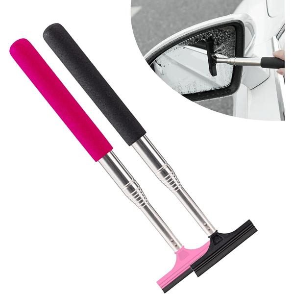 商品名Miytsya 2 PCS Car Rearview Mirror Wiper Telescopic Auto Mirror Squeegee Cleaner 98cm Long Handle Car Cleaning Tool Mi...