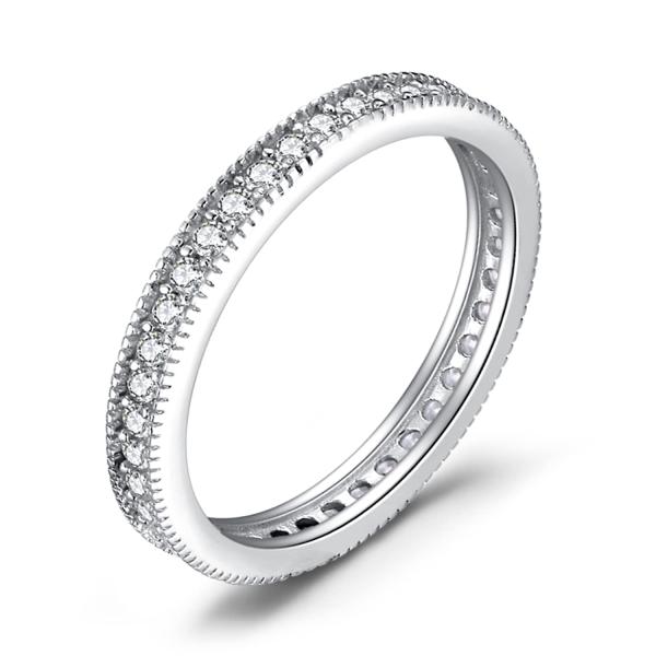 商品名: JewelryPalace 純正モアッサナイト 重ね付け可能 結婚指輪 女性用 14K ホワイト イエロー ローズゴールド メッキ 925 スターリングシルバー リング 模造ダイヤモンド エタニティリング D-F VVSサイズ 4...