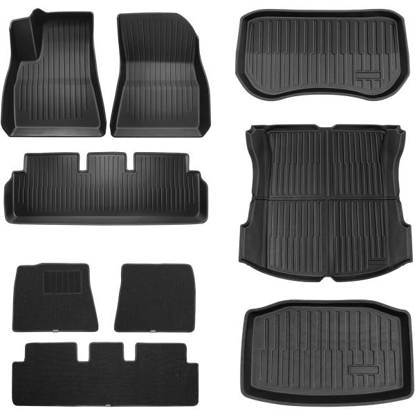 商品名KUNIST 3D Floor Mats for Tesla Model 3 2023 Double Layer TPE Cargo Liners All Weather Waterproof Anti-Slip Front Trun...