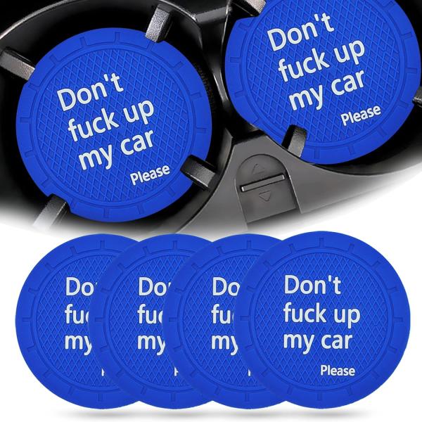 商品名Car Cup Holder Coaster, Car Non-Slip Cup Holder Embedded Decorative Funny Coaster - Don't Fuck up My Car Please, Suit...