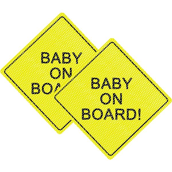 商品名Baby On Boardステッカー サイン 車に必須の2枚 明るい黄色とシースルー 車のサイン Baby On Board 警告 ビニール キュート Baby on Board デカール 窓やバンパー用2Pcs Baby On Bo...
