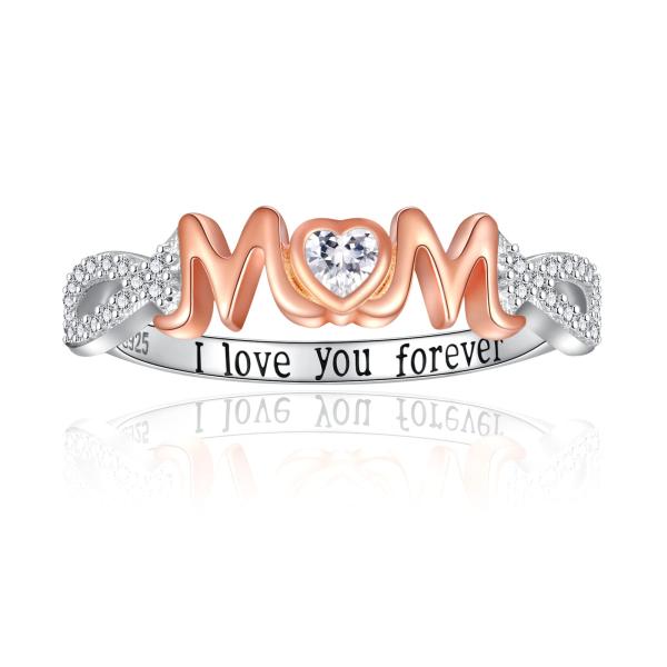 商品名:  925 Sterling Silver Mom Nana Ring for Women I Love You Forever Mothers Day Rings Jewelry Gifts from Daughter Son G...