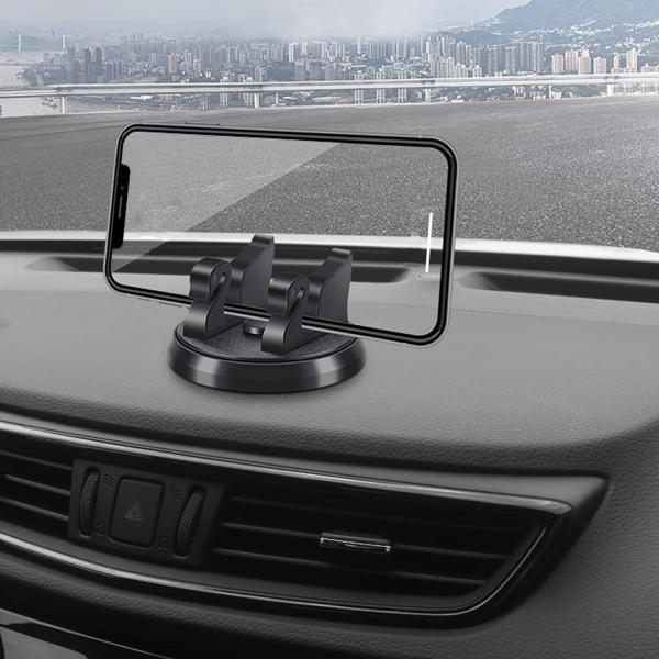 商品名Smeyta ダッシュボード 携帯電話ホルダー 車用 縦 横 360回転 車載用携帯電話ホルダー iPhone Samsung Androidスマートフォン GPSデバイス対応 様々なダッシュボード用 (1個、ブラック)Smeyta ...