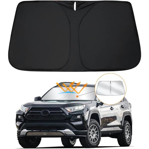 商品名D-Lumina Windshield Sun Shade for 2013 2014 2015 2016 2017 2018 Toyota RAV4, Foldable Front Sun Visor Protector Block...
