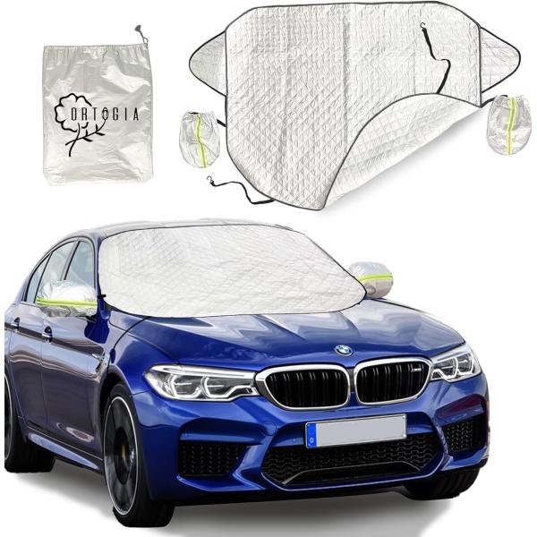 商品名ORTIGIA Car Windshield Cover for Snow, Ice and Wiper Protector,Foldable Reflective Front Window Sun Protector for UV ...