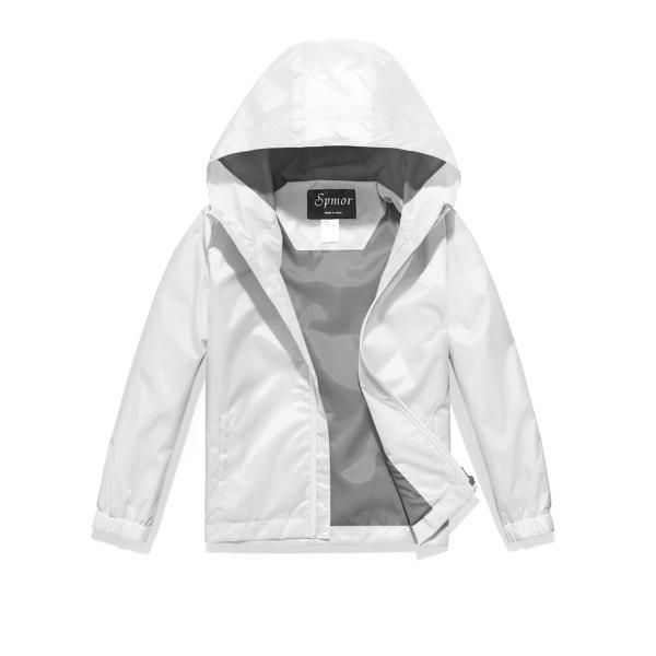 商品名:  Spmor Boys Girls Rain Jackets Lightweight Waterproof Hooded Raincoat Lined Windbreakers for Kids White Mediumブランド:...