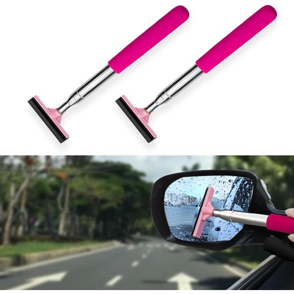 商品名2PCS Patonu Car Rearview Mirror Wiper, Telescopic bracket manual Auto Mirror Squeegee Cleaner,38.6 inch Car Glass Rem...