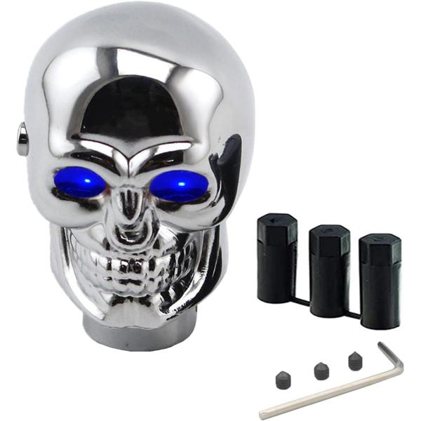 商品名ASUBHA スカルシフトノブ スカルギアシフトヘッド 樹脂シフターノブ オートマチックカースティックシフトハンドル ユニバーサルスカルヘッドギアシフトノブ ほとんどのオートマチックトランスミッションにフィット (ブルー)ASUBHA...