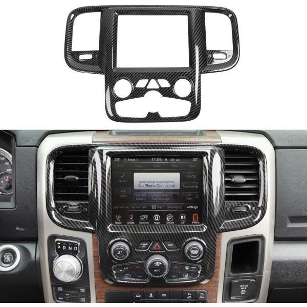 商品名HTHE Dashboard Frame Cover Trim Central Control Navigation Screen Trims Compatible with Dodge RAM 1500 2500 3500 2011...