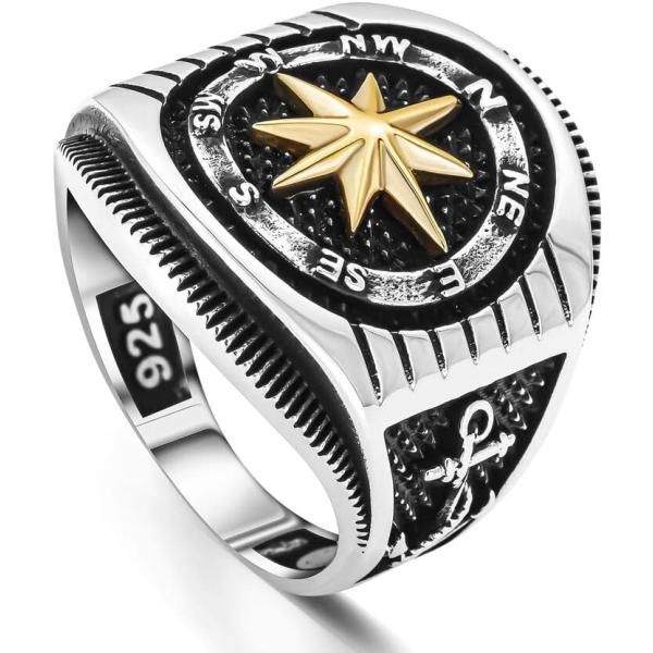 商品名TAKILINGO Solid 925 Sterling Silver Compass Anchor Rudder Turkish Men's Ring (7.5)ブランド：TAKILINGO商品サイズ：7.5商品番号：色：素材：Ge...
