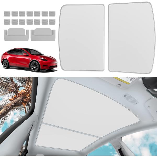 商品名KUNIST ルーフサンシェード Tesla Model Y 2023用 アップグレード版 サンルーフシェード サンシェード ルーフサンシェード Tesla Model Yアクセサリー 2021-2023用 (アイスホワイト)KUNI...