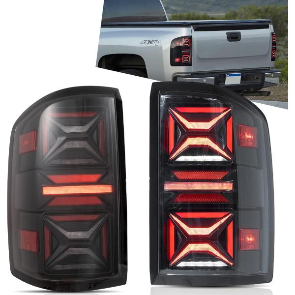 商品名VLAND テールライトアセンブリ シボレーシルバラード2007 2008 2009 2010 2011 2012 2013用 LEDリアランプアセンブリ クリアVLAND LED Tail Lights Assembly Fit f...