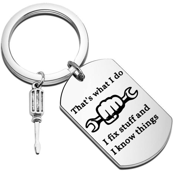 商品名Gzrlyf That's What I do I Fix Stuff and I Know Things キーチェーン 機械工ギフト メンテナンス作業員 キーホルダー ギフト, Dt キーホルダー, SmallGzrlyf That...