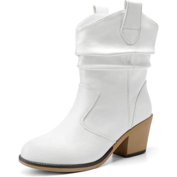 商品名Bacia Cowgirl boots women Modern Western Cowboy Boots with Pull-on Tabs for Concert White 8 USブランド：Bacia商品サイズ：8高さ：10....