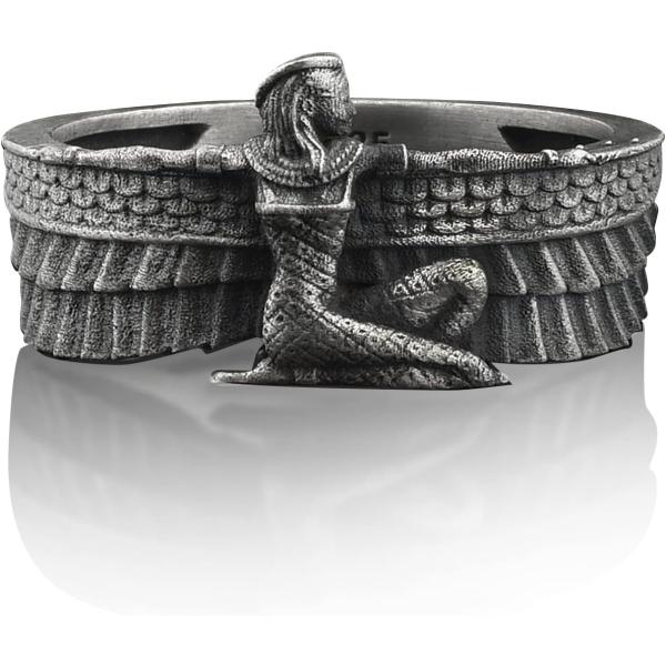 商品名BySilverStone Jewelry - Egyptian Isis Handmade Sterling Silver Men Ring, Ancient Egypt Goddess Isis Silver Men Jewelr...