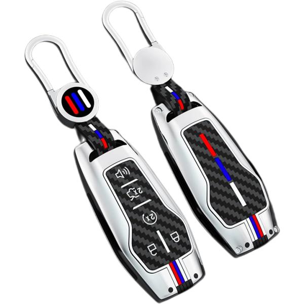 商品名カーボンファイバーキーフォブカバー、キーチェーン、アクセサリー、キーカバー、キーフォブケース Ford Bronco Expedition Edge Mustang Fusion Ecosport Explorer F-150 F-3...