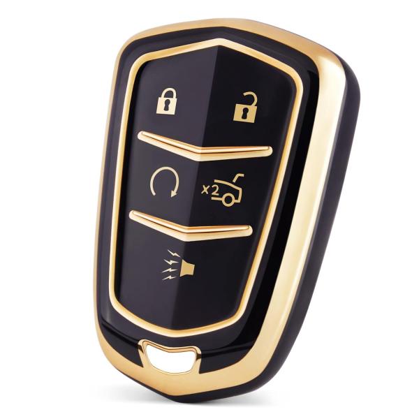 商品名HelloAuto キーフォブカバーシェル キャデラック ATS Cts SRX Xts エスカレード用 保護シェルアクセサリー キャデラック用 (ブラック) FCC ID: HYQ2AB, HYQ2EBHelloAuto Key F...