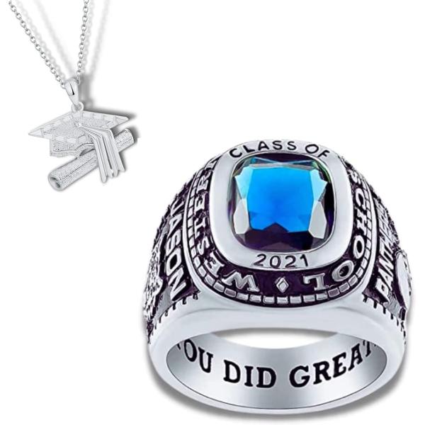 商品名Customized Sterling Silver Men's High School and College Class Ring   Classic Collection - MEMENTOS JEWELRY (Sterling...