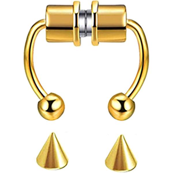 商品名Women Simple Dainty Stackable- Men Statement Jewelry Titanium Non-Perforated Nose Nose False Ring Nose Steel Accessor...