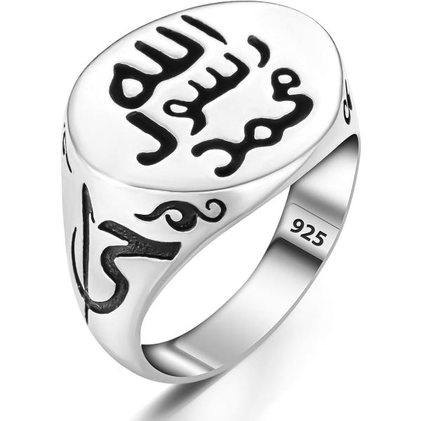 商品名TAKILINGO 925スターリングシルバー 預言者の印章 ムハンマド 印章 イスラム教 メンズリング 神のメッセンジャーリング, 24, ジェムストーン, 宝石なしTAKILINGO 925 Sterling Silver Eng...