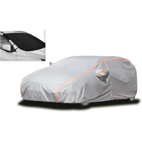 商品名ANITANT 9層ハッチバック車カバー (ギフトフロントガラスカバー) 車用スノーカバー カータープ 高耐久 防水 フィット ゴルフ GTI VW ビートル トヨタ マトリックス シボレー HHR フォード フィエスタ シビック ハ...