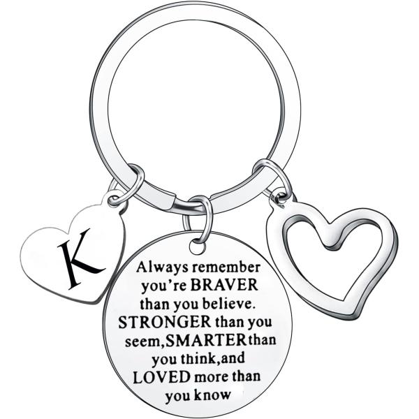 商品名インスピレーションキーチェーン Always Remember You Are Braver Than You Believe ジュエリー 文字 キーリング ギフト メンズ レディース, K, One SizeInspirationa...