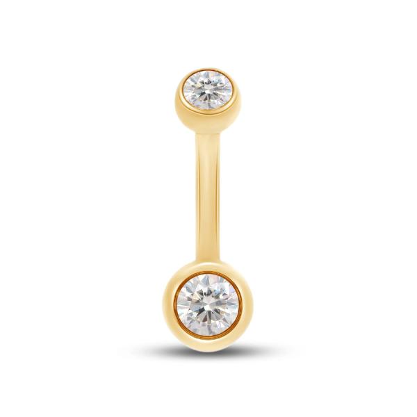 商品名: SAVEARTH DIAMONDS 1/3カラット ラウンドカット 人工モアッサナイト ダイヤモンド へそリング ボディピアス ジュエリー 女性用 14Kゴールドオーバースターリングシルバー (G-Hカラー、VVS1クラリティ、0...