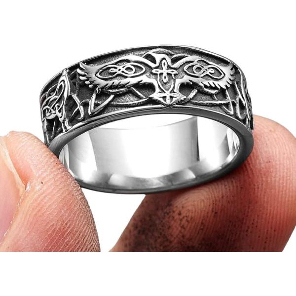 商品名Phoenix Ring 316L Stainless Steel Men Auspicious Rings Trendy For Biker Male Friend Jewelry Creative Giftブランド：Generic...