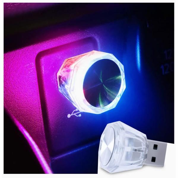 商品名AUCELI USB 車 LED 雰囲気ライト 2個 自動車内装ルーフナイトライト ポータブル ミニ装飾ライト ロマンチックなアンビエントランプ プラグアンドプレイ ディスコパーティー 誕生日 ホームルーム用車両アクセサリーAUCEL...