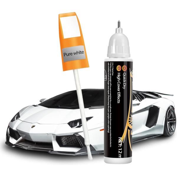 商品名タッチアップペイント 車用 簡単&amp;迅速 自動車ペイント スクラッチ修復 ツーインワン 自動車用タッチアップペイント スクラッチリムーバーペン 車の傷を消す 0.4オンス (ホワイト-1個)Touch Up Paint for ...