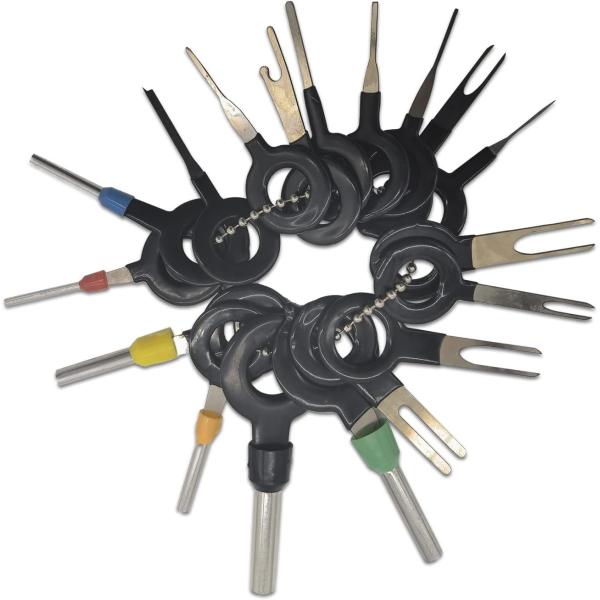 商品名HAOBO ターミナル取り外しツールキット 18個 電気コネクターピン取り外しツールキット ピン抜きツールセット キー抜きコネクターデピンツールセット 車用ターミナルエジェクターキットHAOBO 18PCS Terminal Remo...